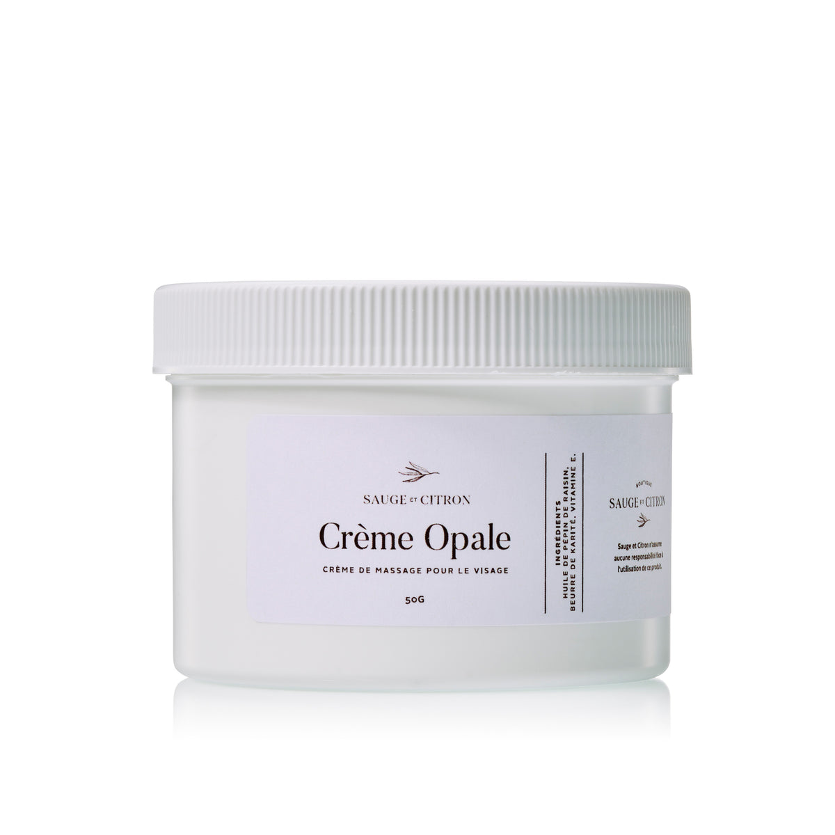 CRÈME DE MASSAGE POUR LE VISAGE OPALE – Sauge et Citron